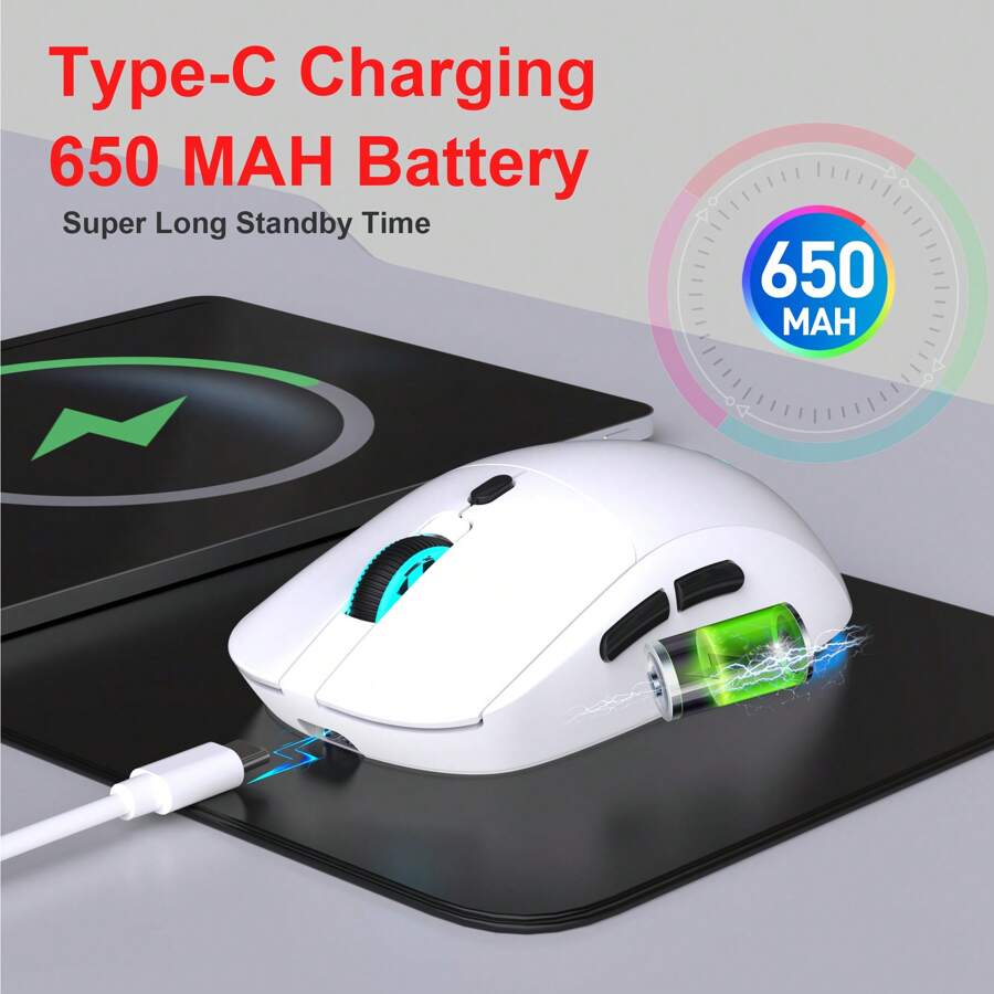 HXSJ 1pc 2.4G Wireless 6-Button Mouse With Sound, Ergonomic Design ...