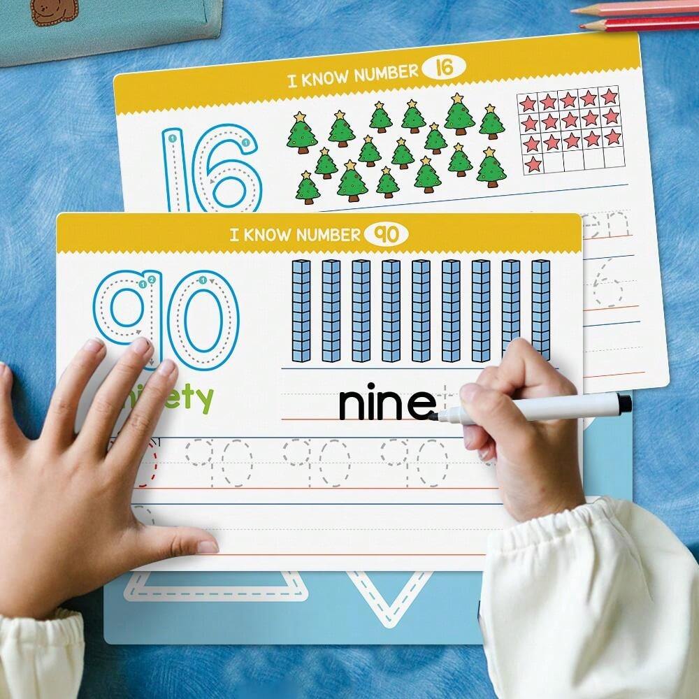 Numbers Flash Cards ﻿Dry Erase Board Toddler, Preschool, Kindergarten ...