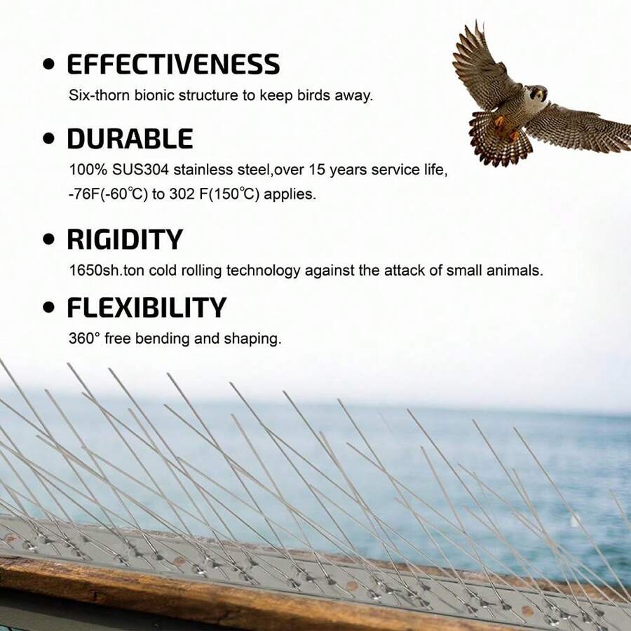 5pcs 25cm Stainless Steel Bird Deterrents, For Pigeon Protection, Roof ...