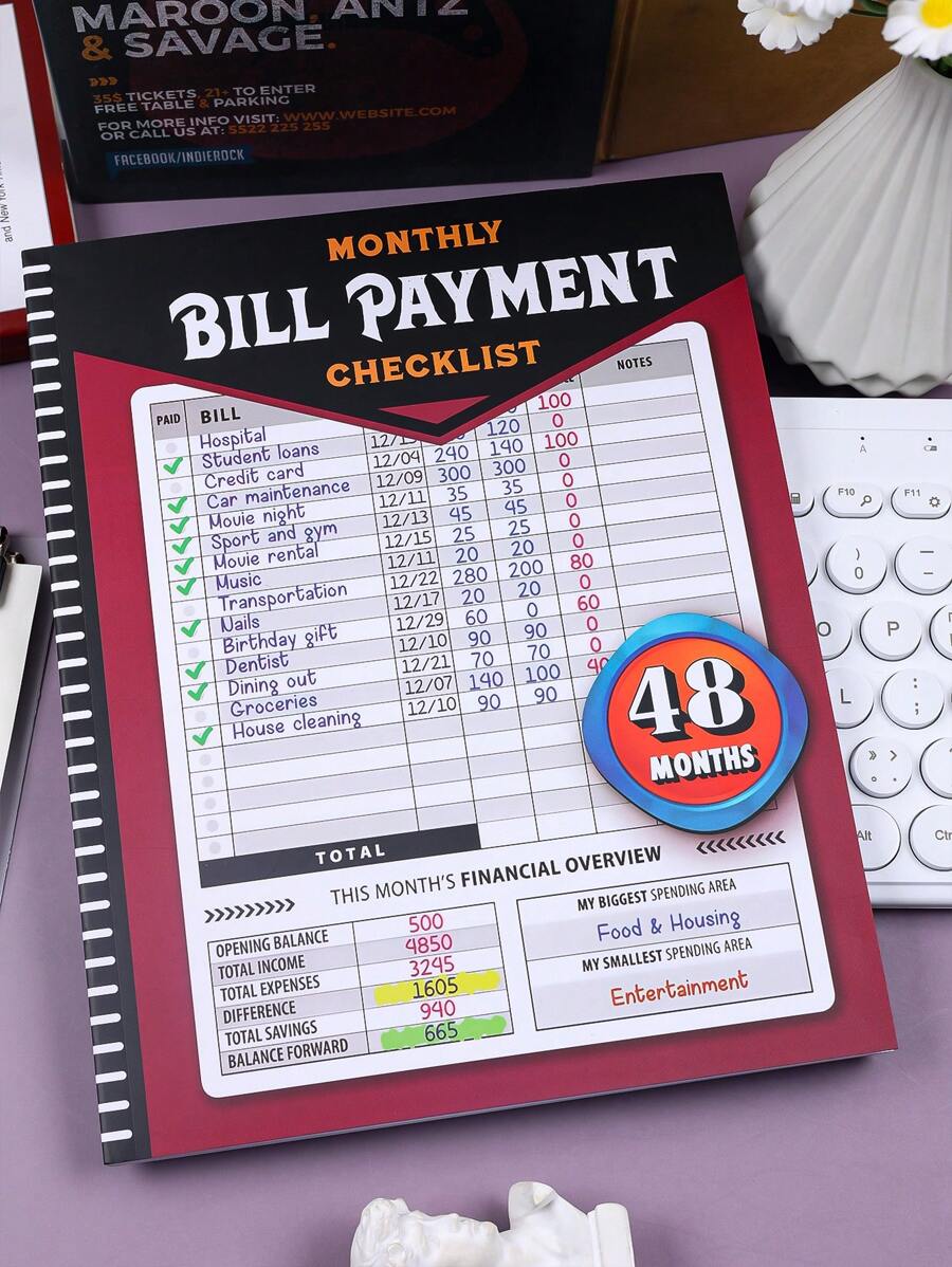 Bill Tracking Notebook: Monthly Bill Payment List, Business Expense ...