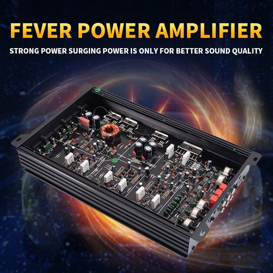 4 Channel Class AB 12V Car Amplifier, 7800W Max Power Stereo Amplifier ...