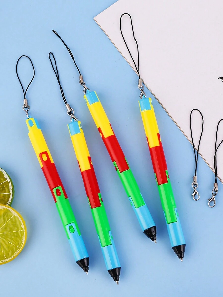 2 Lanyard Folding Ballpoint Pen, 0.5mm Pen Core Ink Uniform Writing ...