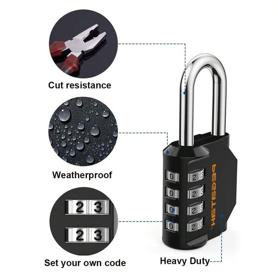 Mini ORIA Combination Padlock Password Locks 4 Digit Waterproof Outdoor Lock For Door Suitcase ...