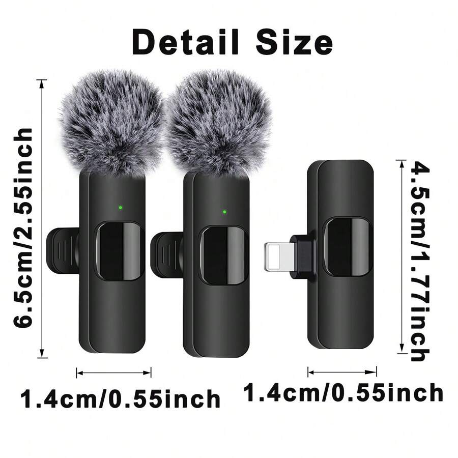 Wireless Lavalier Microphone Compatible With IPhone IOS Plug And Play ...