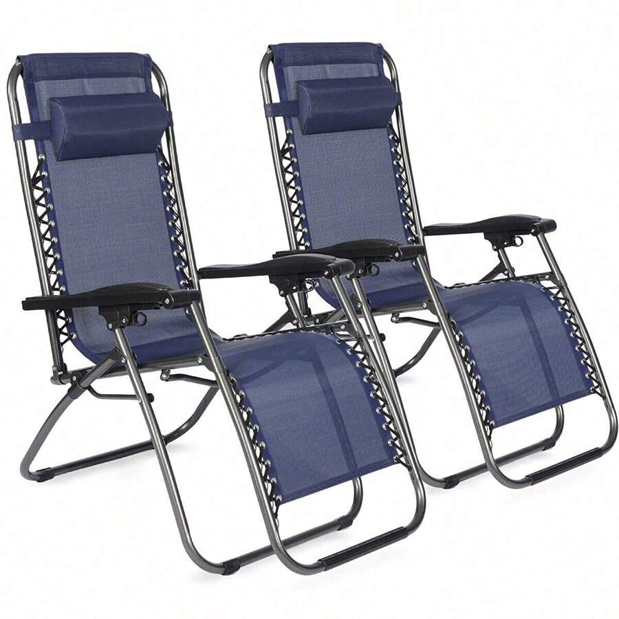 DiClasse DICLASSE 2 PACK Folding Zero Gravity Chair Chaise Lounge ...