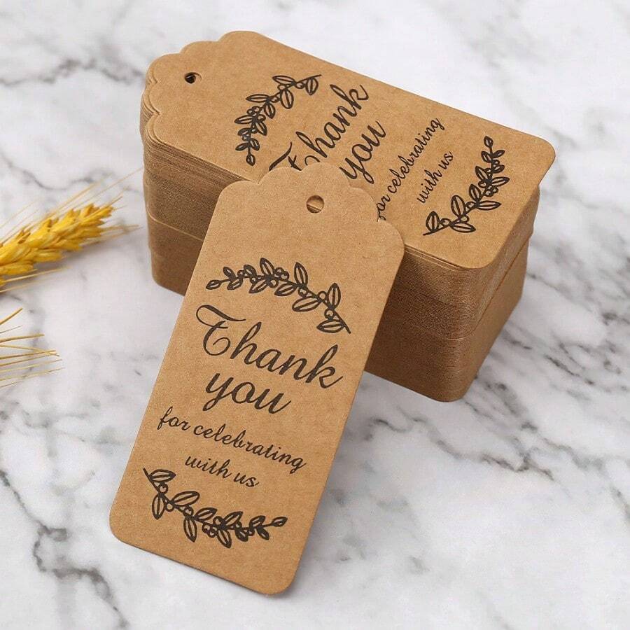 Kraft Paper Hang Tag Thank You Card Gift Packaging Label Appreciation ...