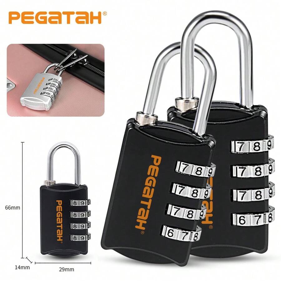 Mini Lock Resettable 4 Dial Digits Code Number Password Combination Padlock Travel Security Lock