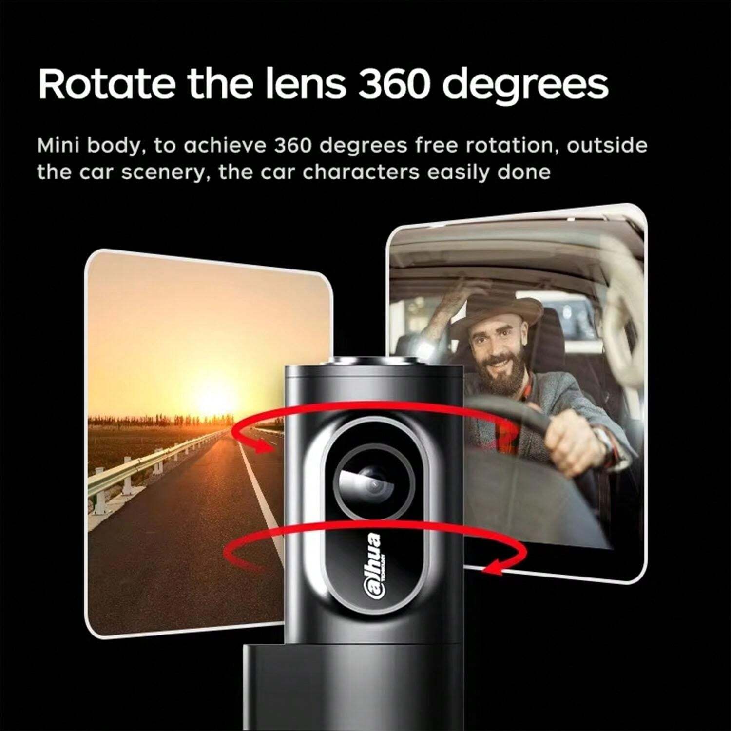 Dahua M1 Dashcam Real 1080P WiFi Recorder Crash Latch Night Vision 360 ...