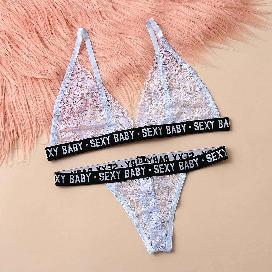 New Sexy Letter Lace Set Sexy Lingerie Fun Suit, Fashionable Trend Fun ...