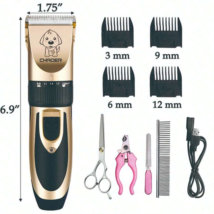 Pet Grooming Kit + Scissors + Comb + File Professional Dog & Cat ...
