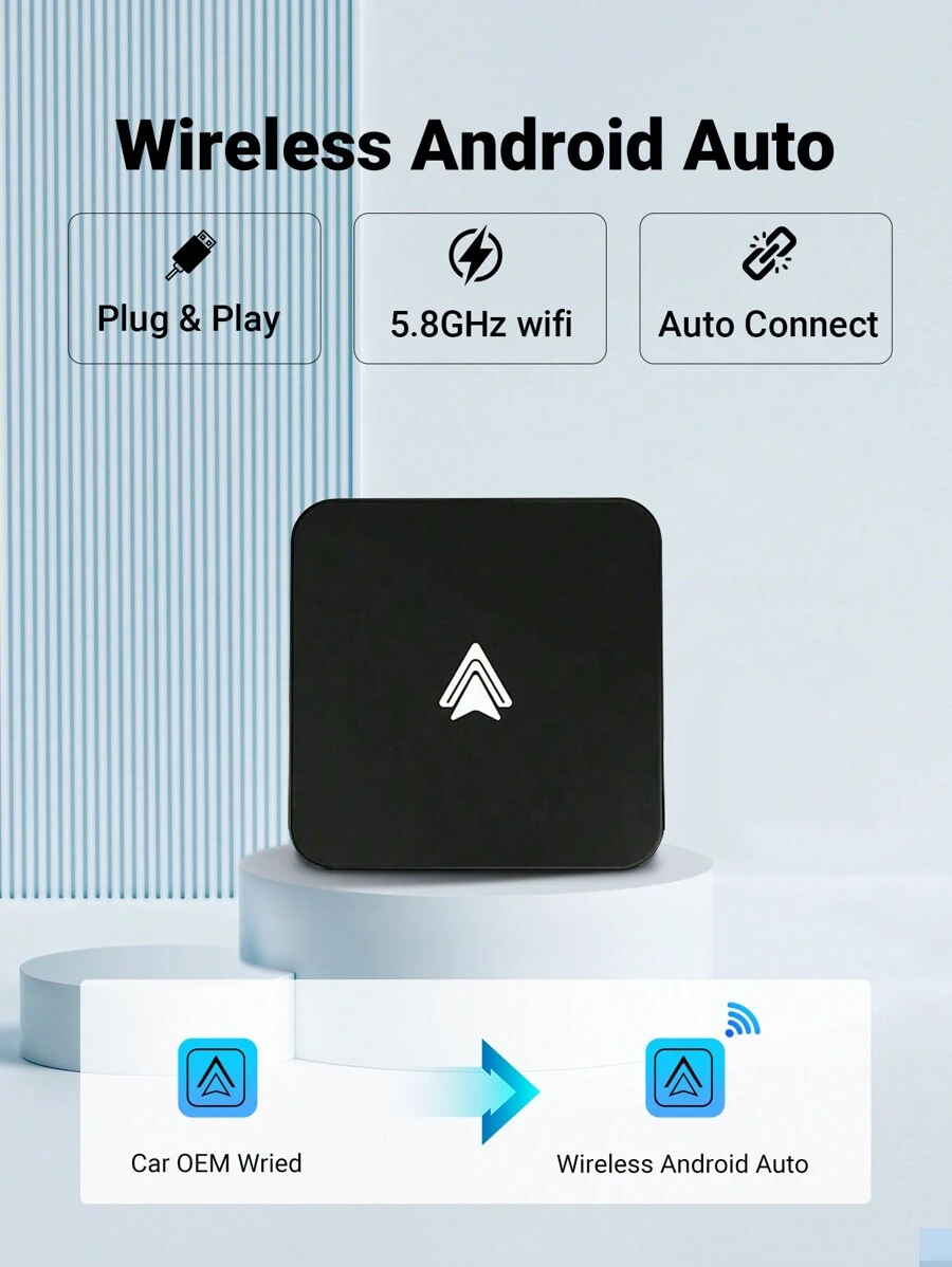 Acodo Adaptador de carro Android com fio para sem fio Mini para carro ...