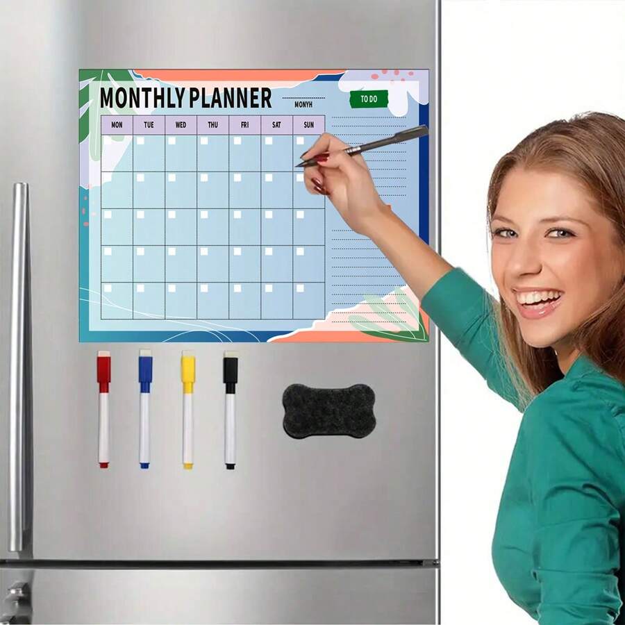 1pc Magnetic Dry Erase Refrigerator Calendar, 11.81 X 15.75 Inch ...