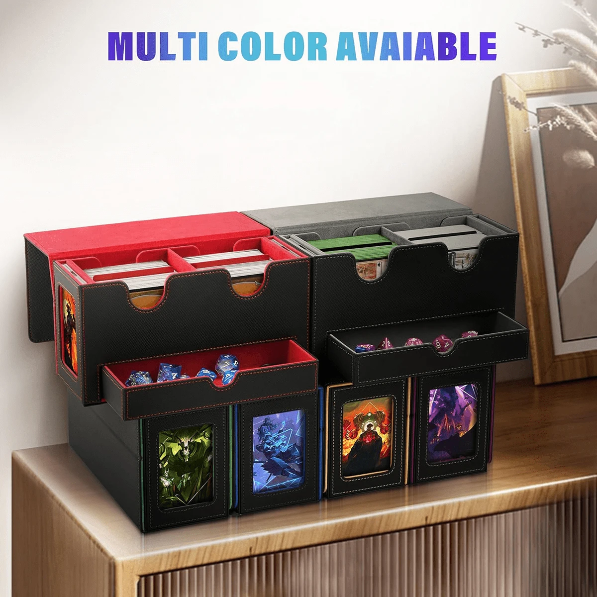 Oversized Premium Card Game Box, Fits 5 Decks, With Divider Trays And ...