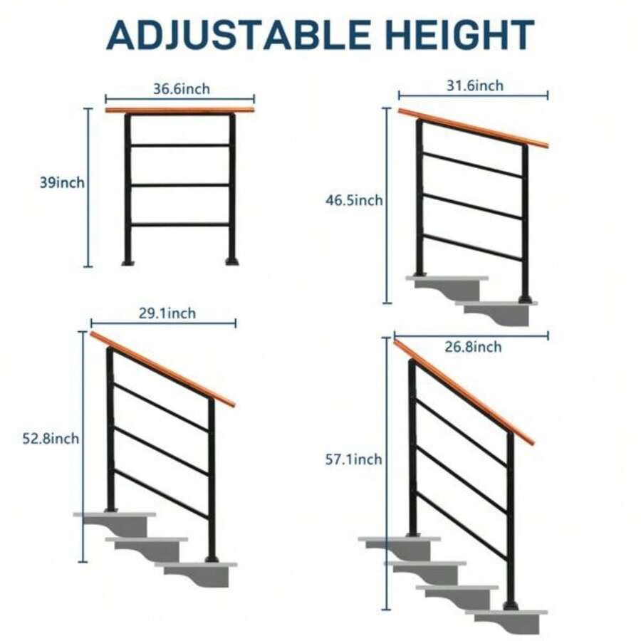 Handrails For Outdoor Steps, Wrought Iron Solid Wood Hand Railing For ... Handrails For Outdoor Steps, Wrought Iron Solid Wood Hand Railing For ...