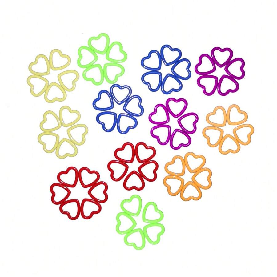 100pcs 16-Colored Heart Shaped Knitting & Crochet Stitch Markers Set ... 100pcs 16-Colored Heart Shaped Knitting & Crochet Stitch Markers Set ...