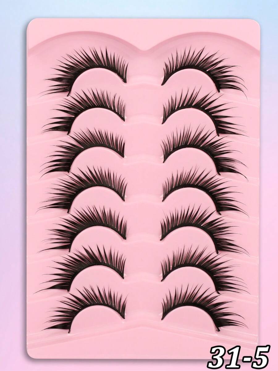 Himirell 7-Pair Fake Eyelashes, Cartoon Comic Style, Wet Look Effect ...