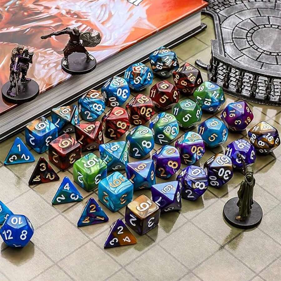 Dés polyédriques, dés bicolores de D4 D6 D8 D10 D% D12 D20 compatibles avec Dungeons and Dragons ...