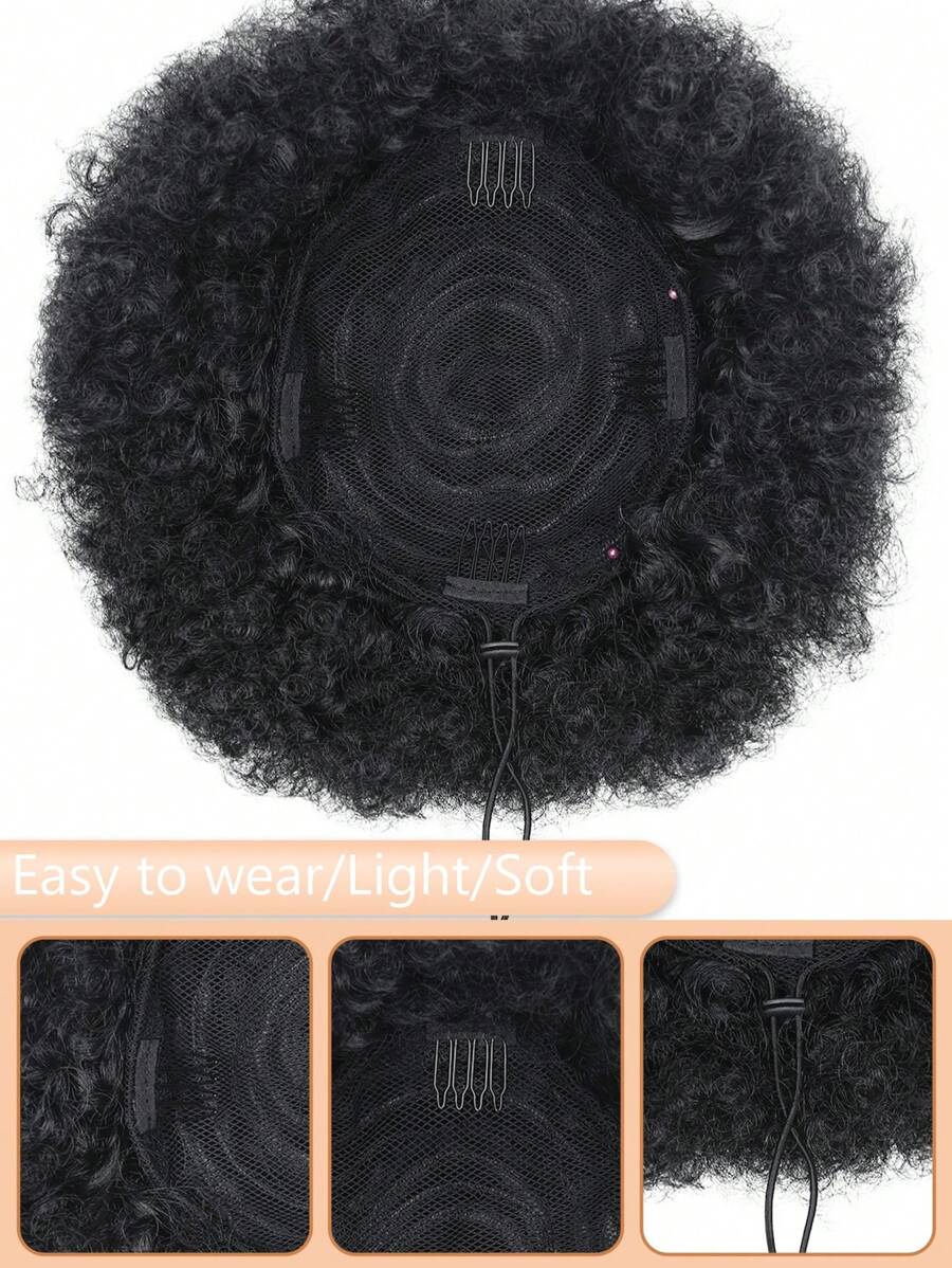 10 Inch Afro Puff Ponytail For Short Kinky Curly Afro Ponytail ...