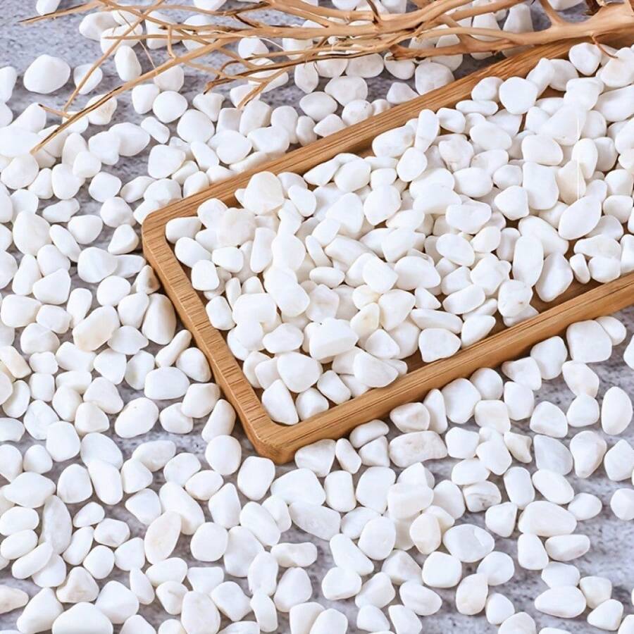 Natural White River Pebbles Aquarium Decor Stone - Stones For Beautifying Fish Tank, Succulent ...