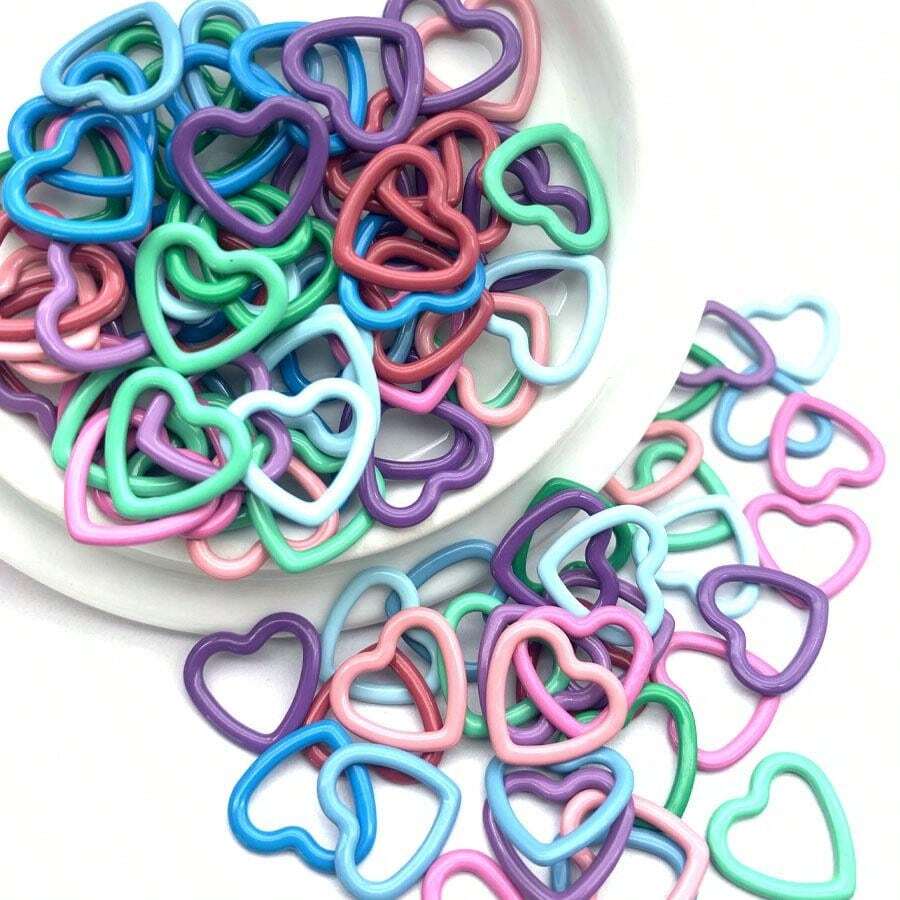 100pcs Multi-Color Heart Shaped Combination Design Stitch Markers ...