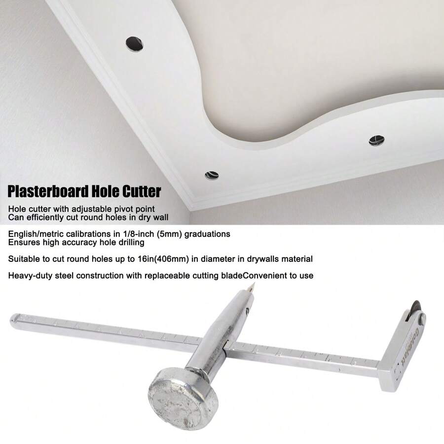 Dry Wall Hole Cutter Circle Hole Cutting Kit, Solid Stainless Steel ...