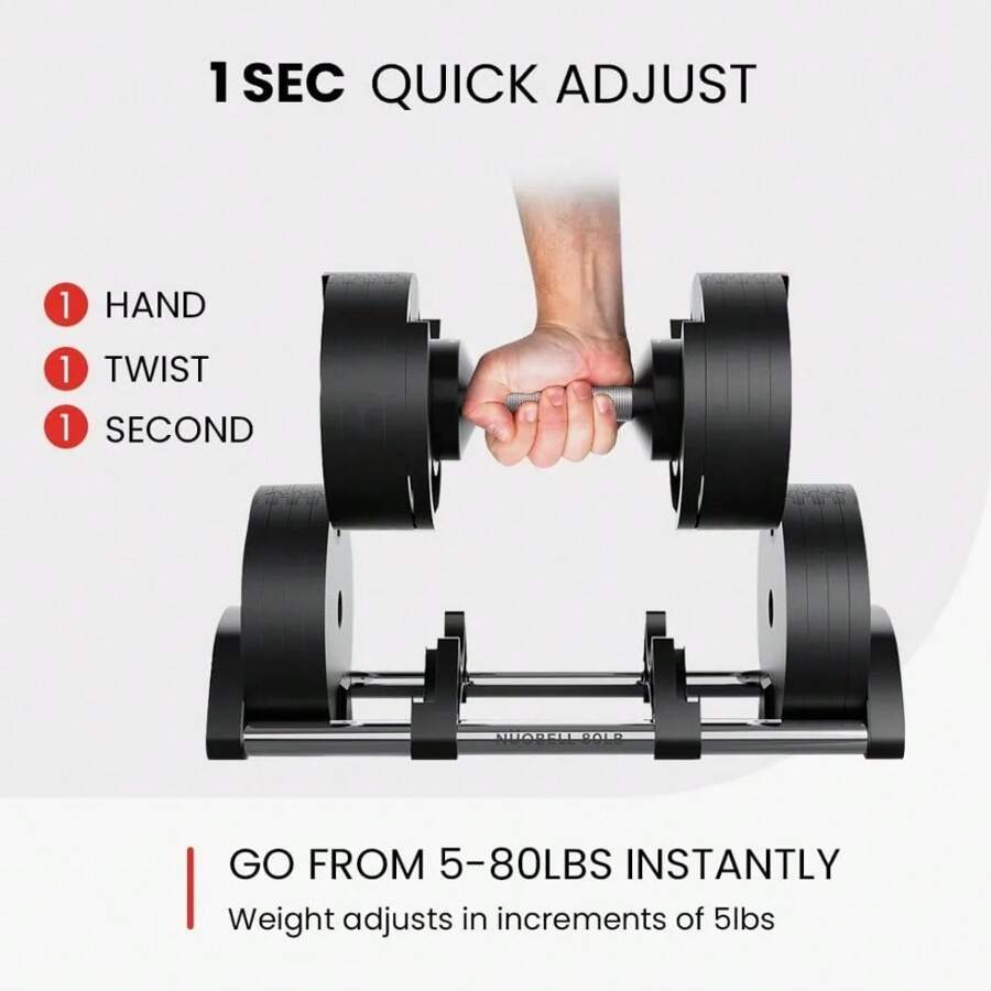 Adjustable Dumbbells Pair 5-80 Lbs : The Adjustable Dumbbell Set To ...