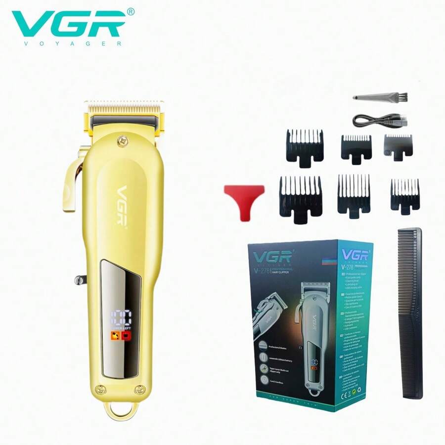 VGR VGR Hair Clipper Profissional Elétrico Sem Fio Display Digital Aparadores de Cabelo ...