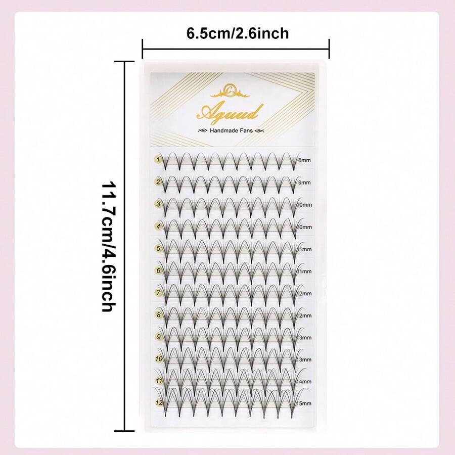 12 hileras de extensiones de pestañas individuales pre-montadas con ...