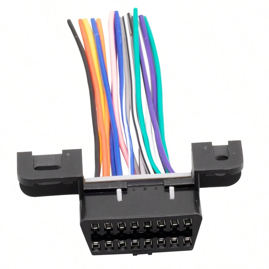 Conector de diagnóstico OBD preto de 16 pinos, interface de soquete OBD ...