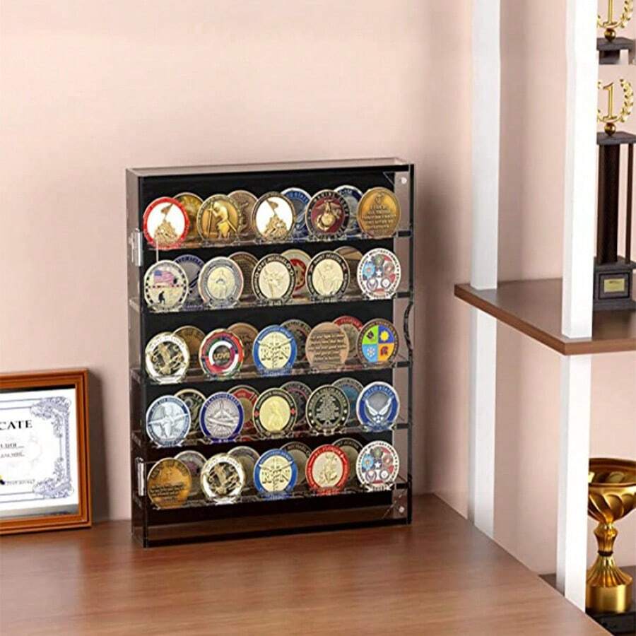 Acrylic Round Coin Storage Box, Transparent Acrylic Coin Display Case ...