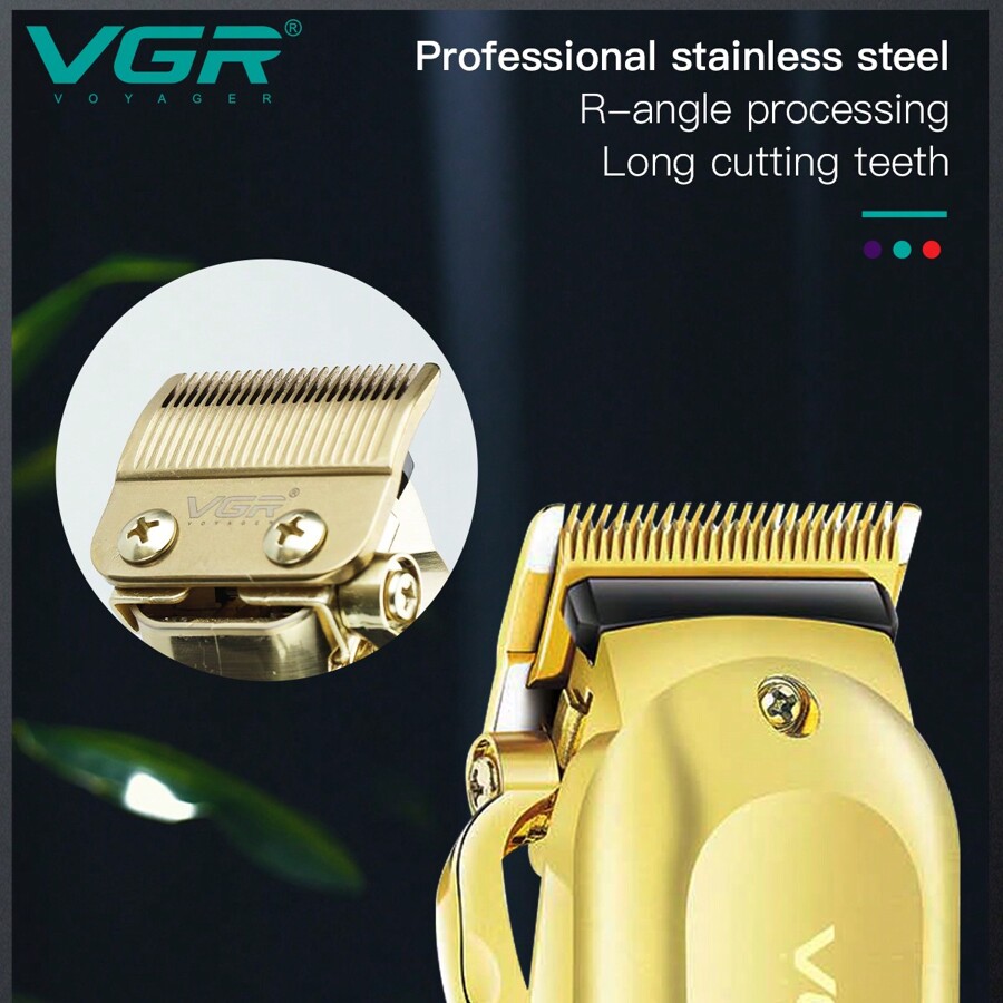 VGR VGR Hair Clipper Profissional Elétrico Sem Fio Display Digital Aparadores de Cabelo ...