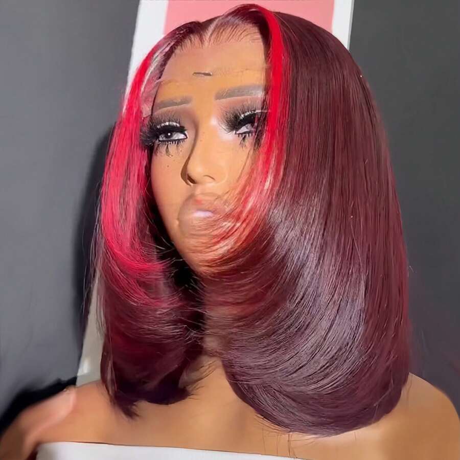 Higlight 99j Bob Lace Front Wigs Human Hair For Black Women 13x4 HD ...