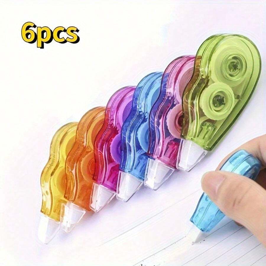 6pcs/Pack White Correction Tape With Easy-Use Applicator, Instant ...