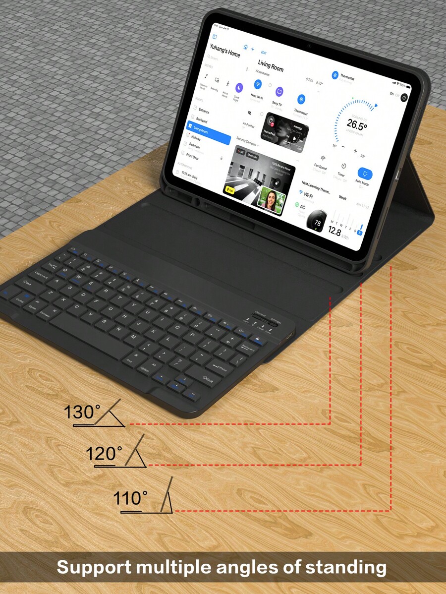 Funda de teclado y ratón para iPad 5.ª/6.ª/7.ª/8.ª/9.ª/10.ª generación, Pro 11, Air 1/2/3/4/5/6 ...