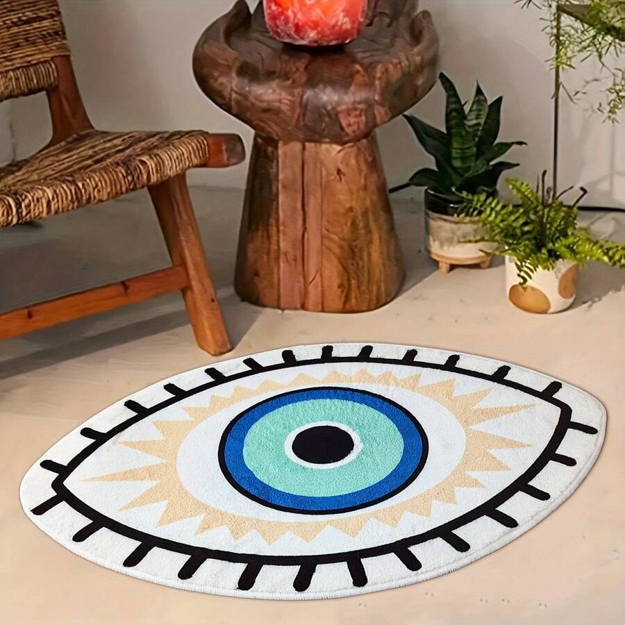 Evil Eye Bath Mat Soft Absorbent Non-Slip Kids Bathroom Rug Microfiber ...
