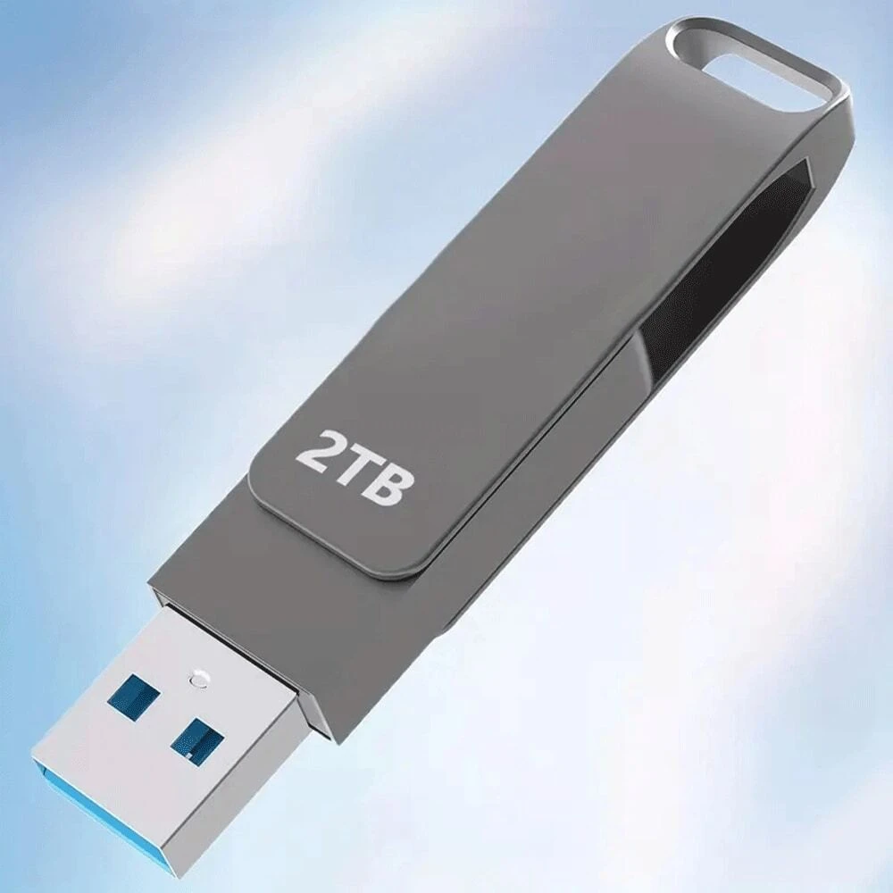 2TB High Speed USB Flash Drive - Rotating Metal Thumb Drive With 360 ...