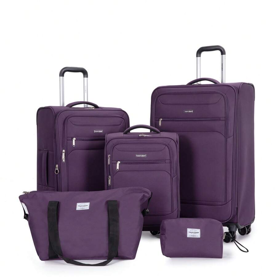 Travelhouse Luggage Sets 5 Piece Softside Suitcases Set With Spinner ...