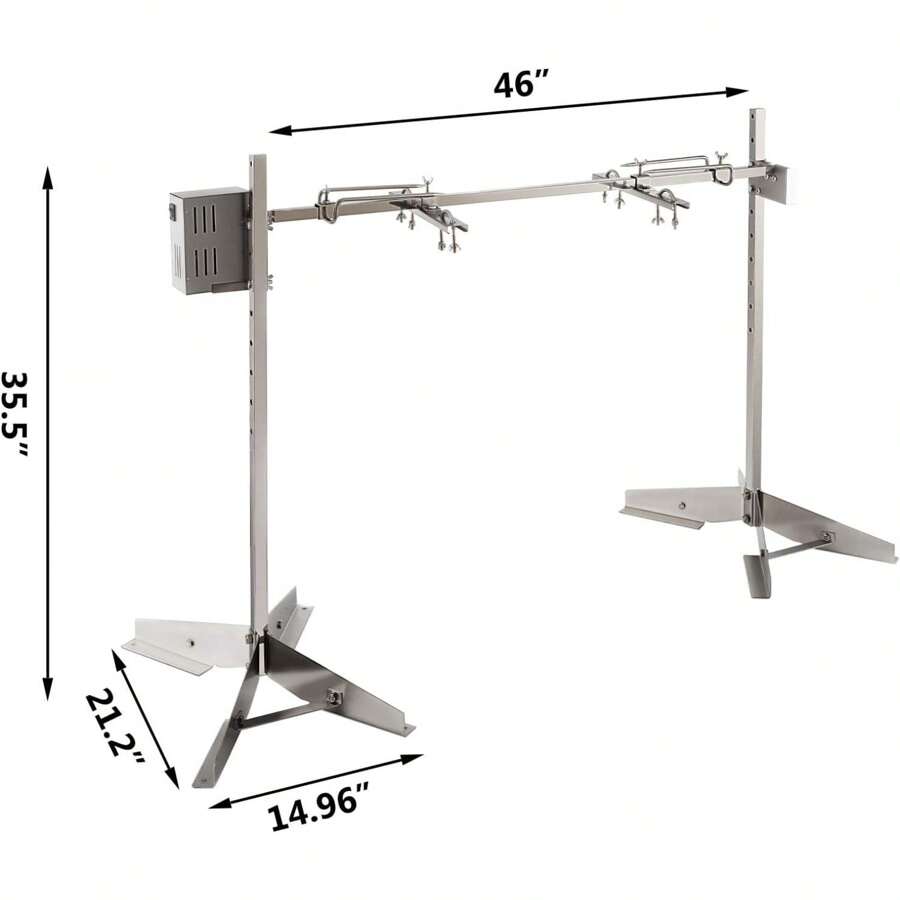125LBS Pig Spit Rotisserie Grill | 45W Rotatable Motor BBQ Rotisserie ...