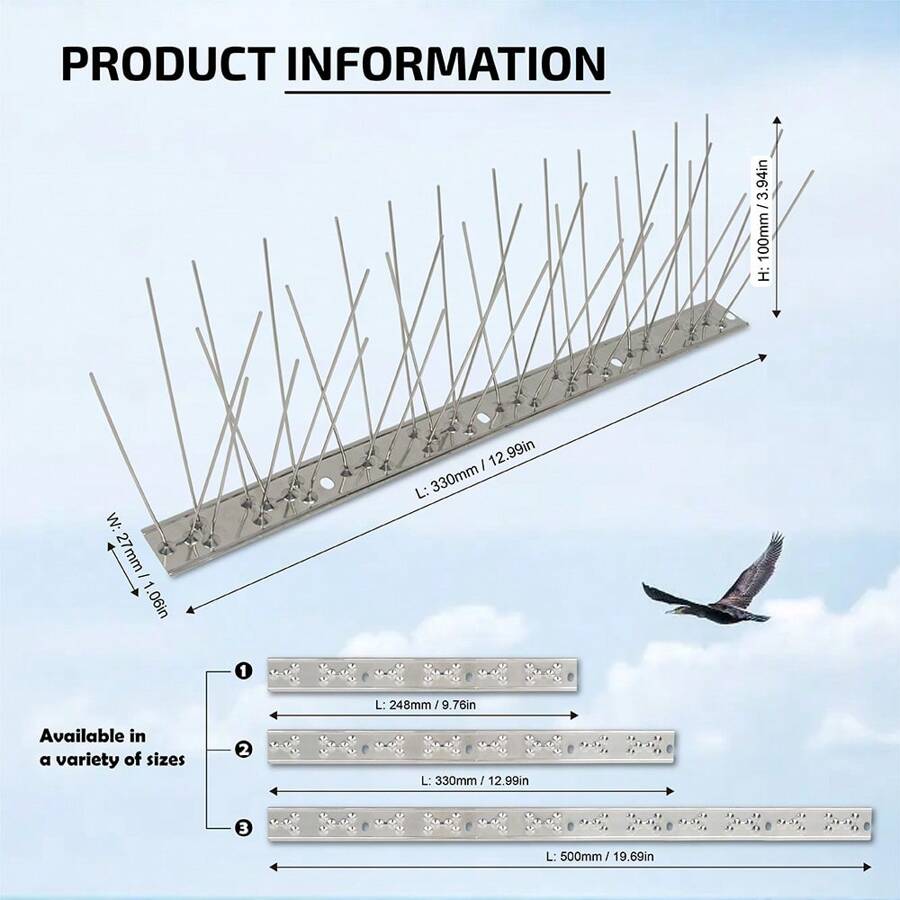 5pcs 25cm Stainless Steel Bird Deterrents, For Pigeon Protection, Roof ...