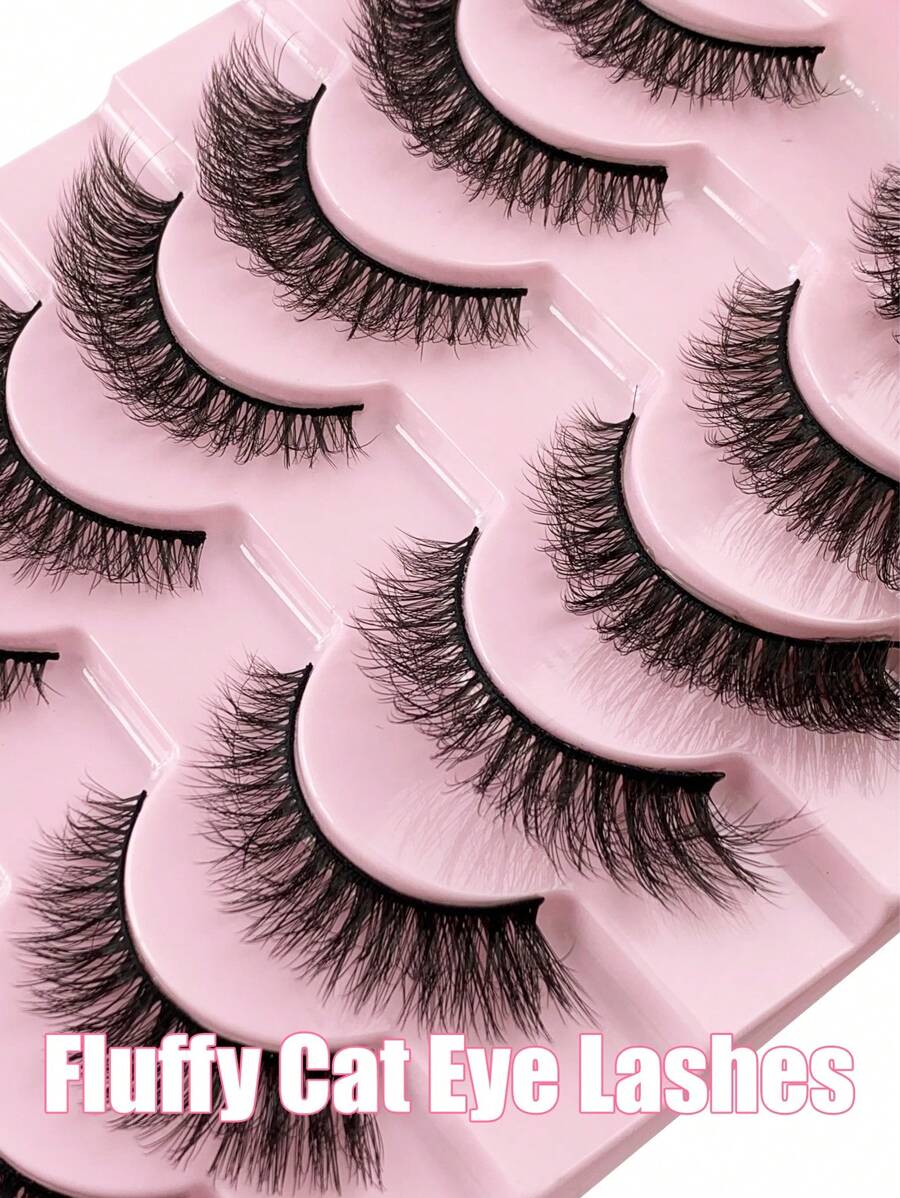 Hinarin 10 Pairs Natural Lashes Cat Eye Lashes Wispy Lash Strips 12MM ...