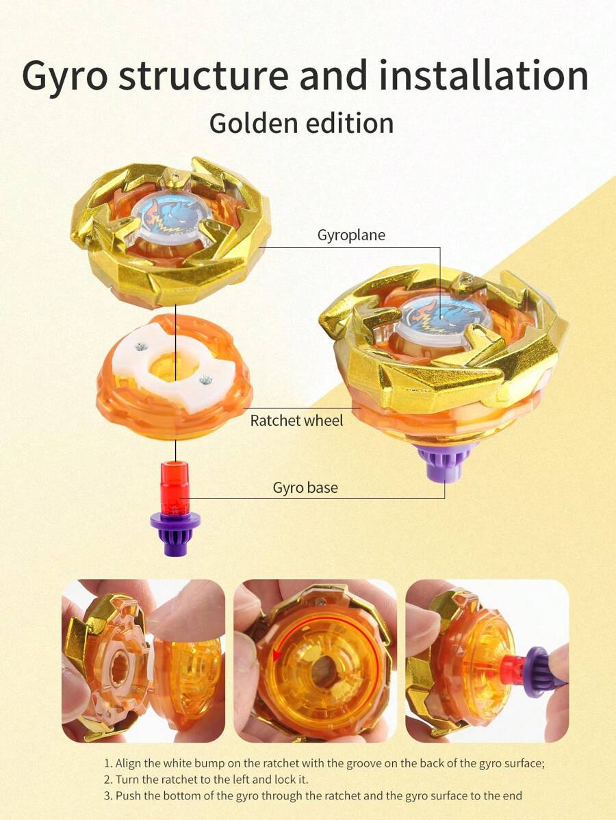 Burst Battle Gyro Perimeter Handle Gyro Launcher Collector's Edition Gold Battle Gyro Burst Z ...