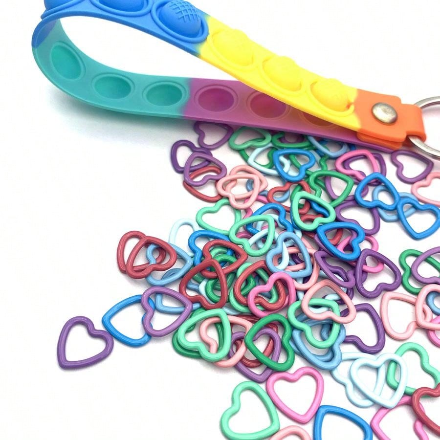 100pcs 16-Colored Heart Shaped Knitting & Crochet Stitch Markers Set ... 100pcs 16-Colored Heart Shaped Knitting & Crochet Stitch Markers Set ...