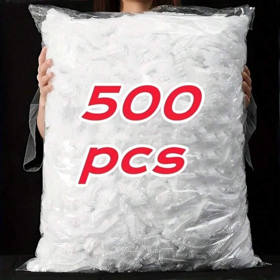 500pcs Reusable Plastic Food Wrap Covers - Elastic Stretchable Bowl ...