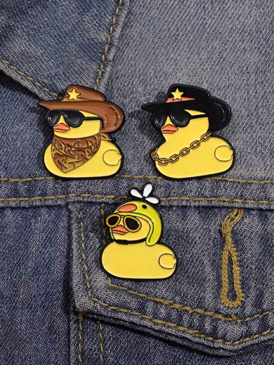 1 peça Broche de pato amarelo exclusivo, broche de esmalte de pato fofo ...