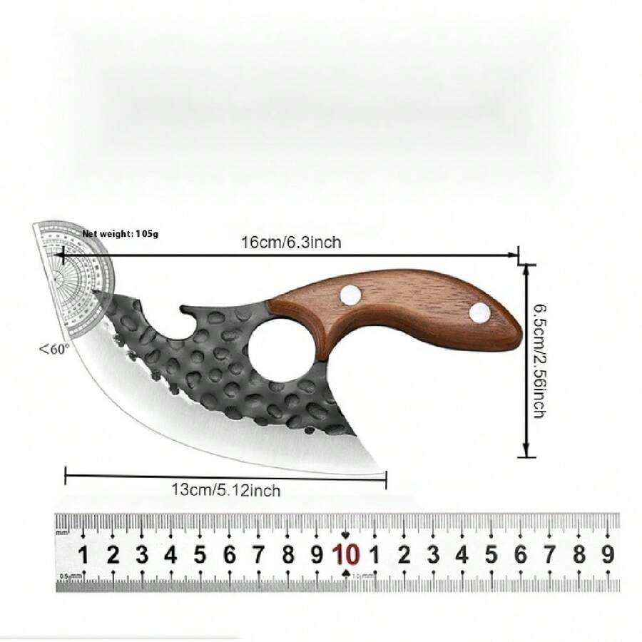 Couteau courbé portable en acier inoxydable 4Cr13 forgé à la main, couteau à fruit, couteau de ...