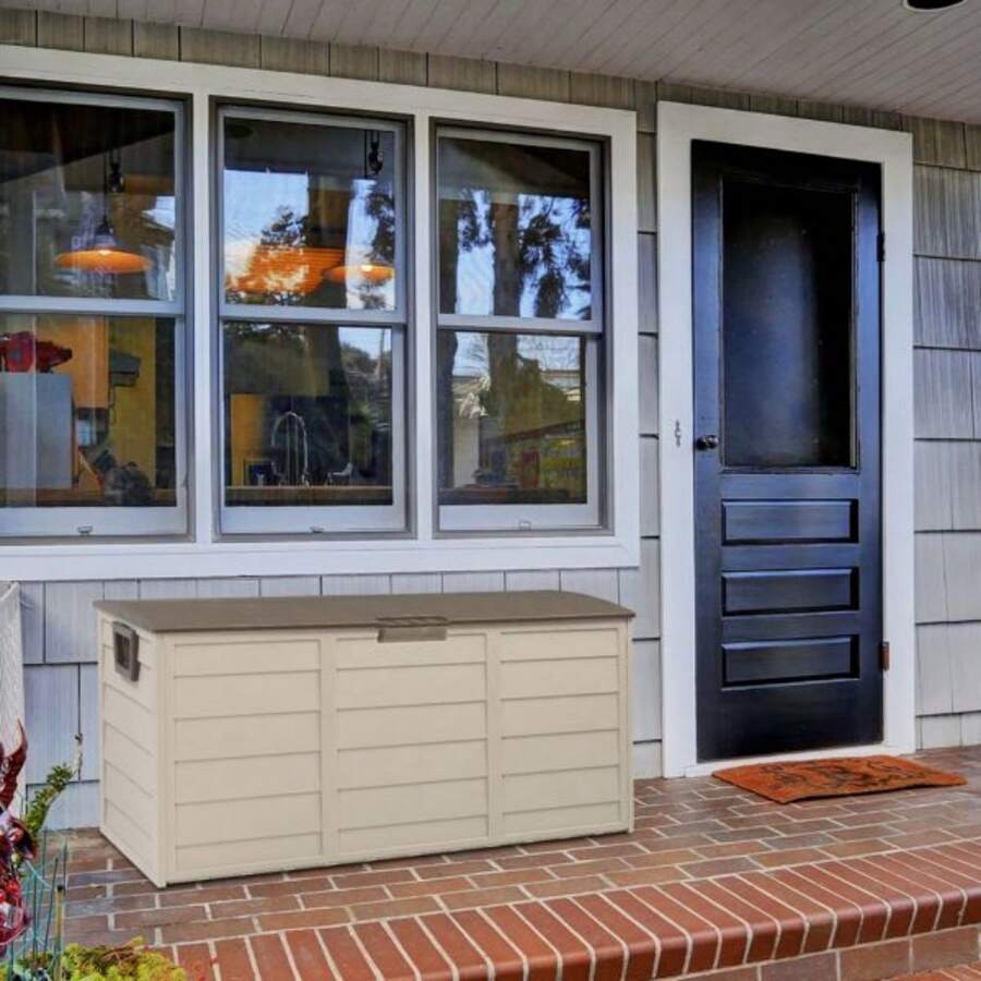 Outdoor Garden Plastic Storage Deck Box Chest Tools Cushions Toys ...