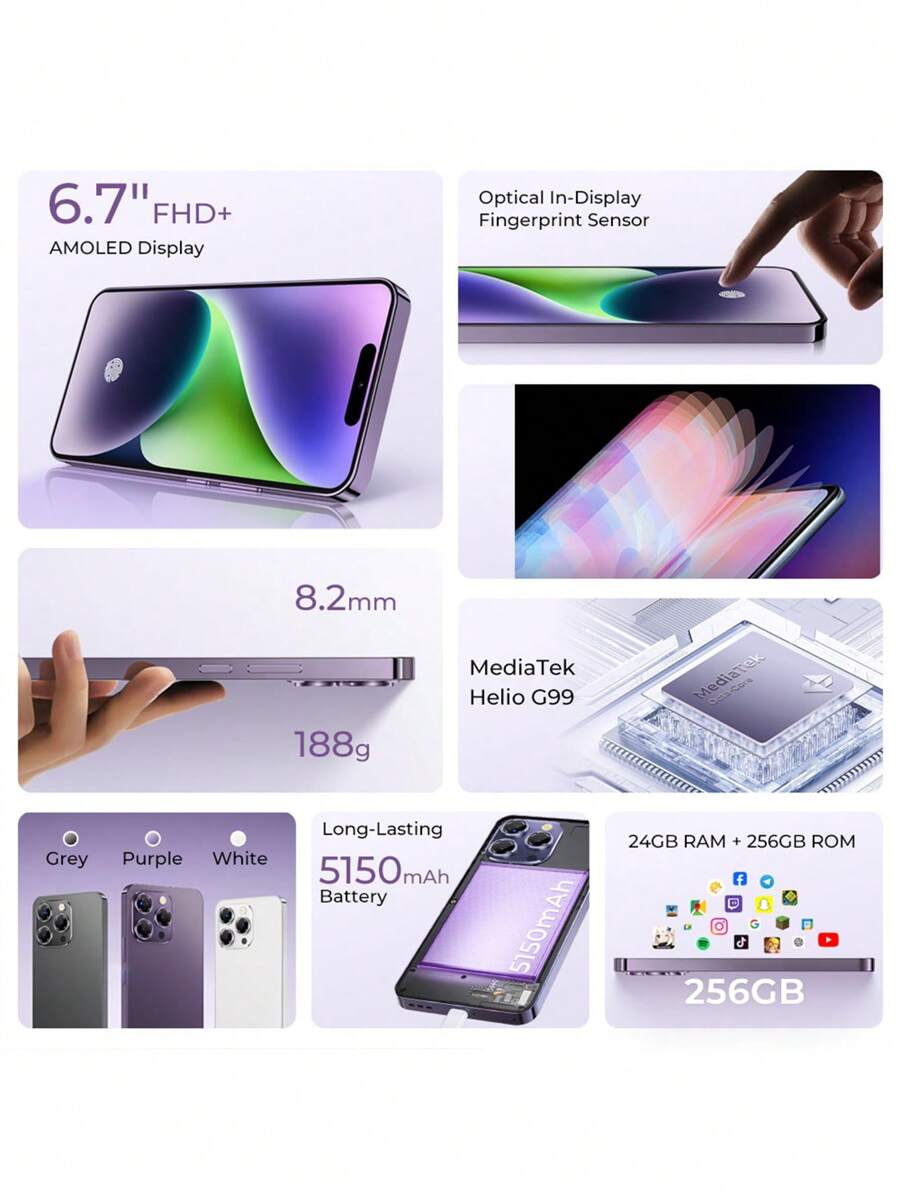 OUKITEL Oukitel P1 Global Version 8GB+256GB Smartphone 6.7'' FHD+ ...