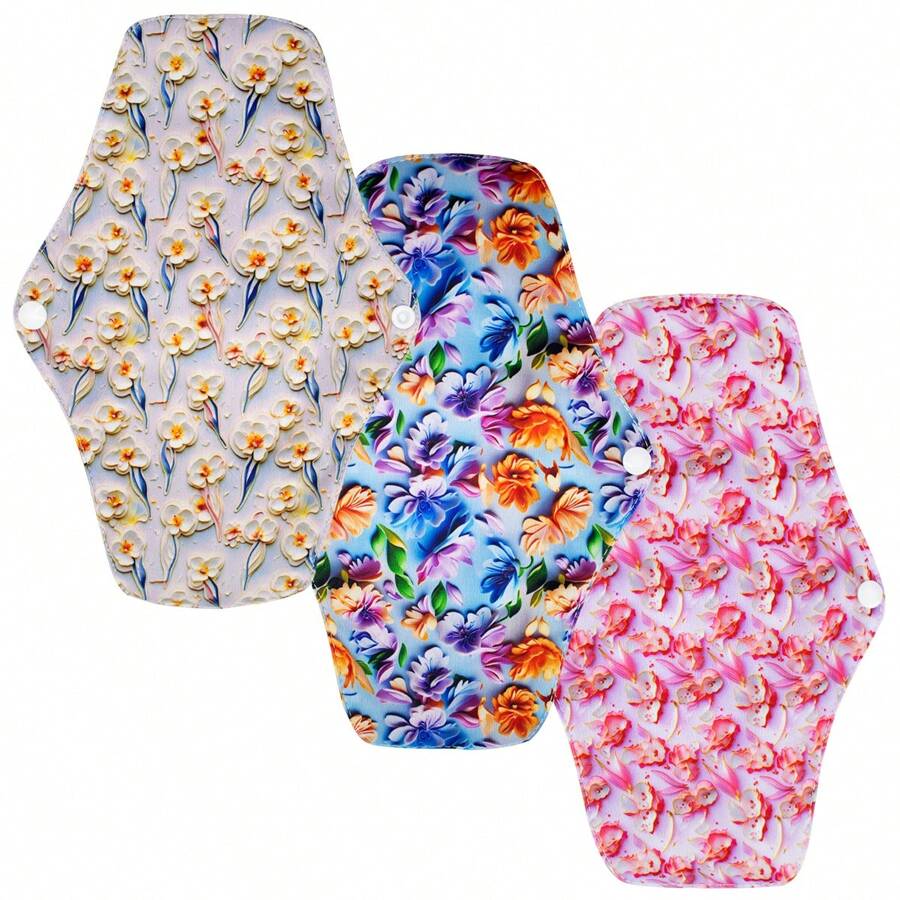 3 toallas menstruales reutilizables, almohadillas de tela ultra ...