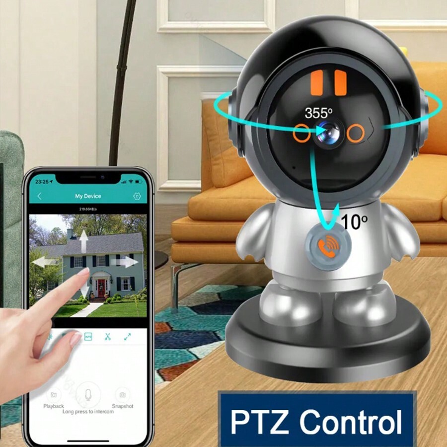 Teruhal 1個 3MP高解像度WiFiIPカメラ、自動ヒト追跡、夜間撮影、モバイルリモートアクセス、ホームCCTVモニタリングに適 ...