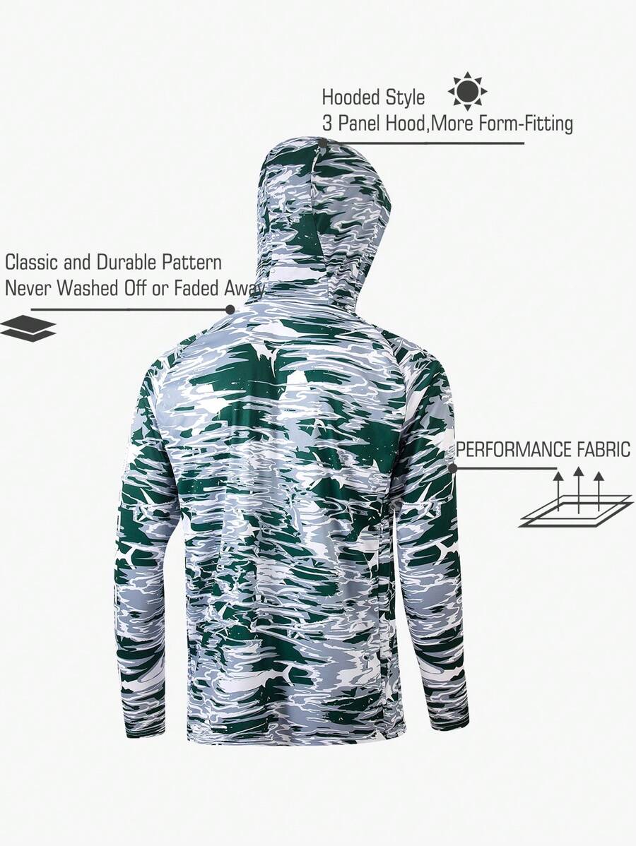 Boyfriend Style Men High-Performance Green-White Ocean Fishing Shirt ...